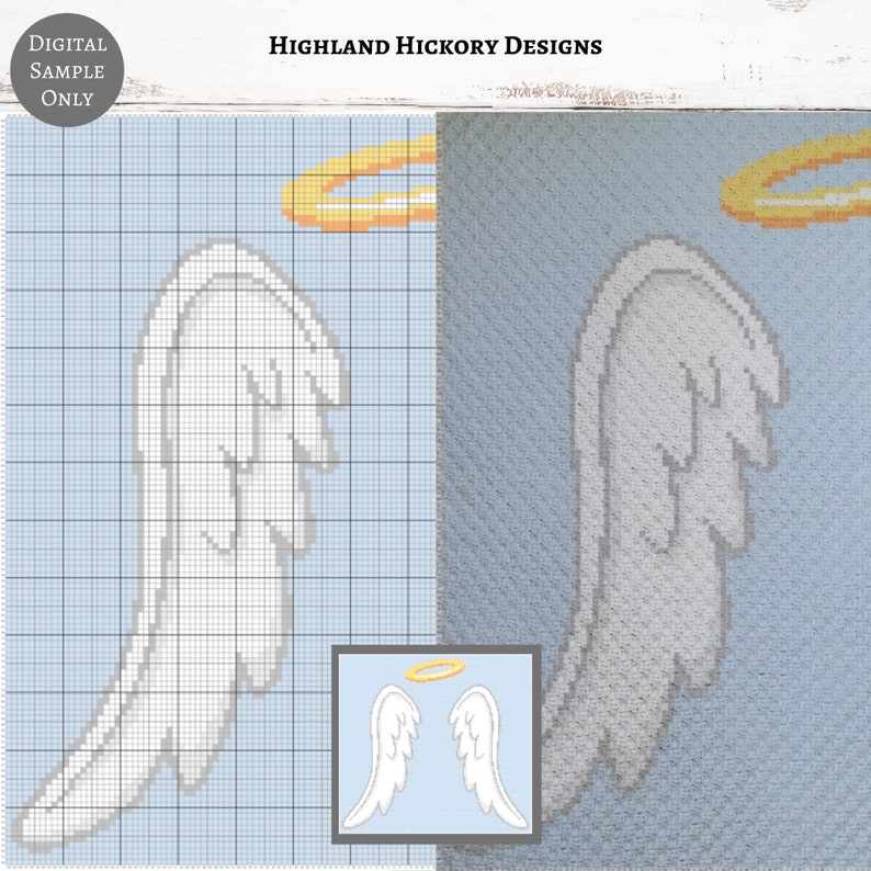 Angel Wings Crochet Pattern C2C, Mini C2c, Tss, Sc, Hdc, Dc Graphgan ...