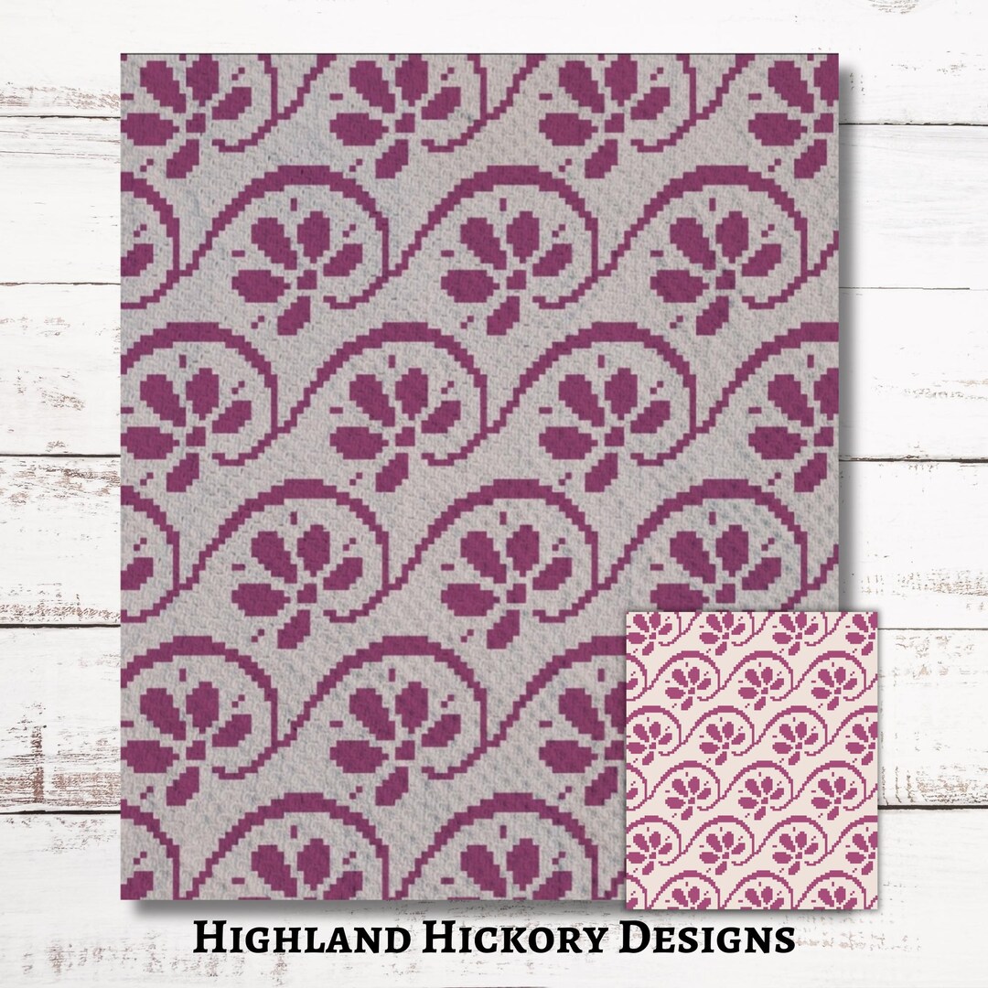 Floral Abstract Graph Crochet Pattern C2C Graphgan + Written ...