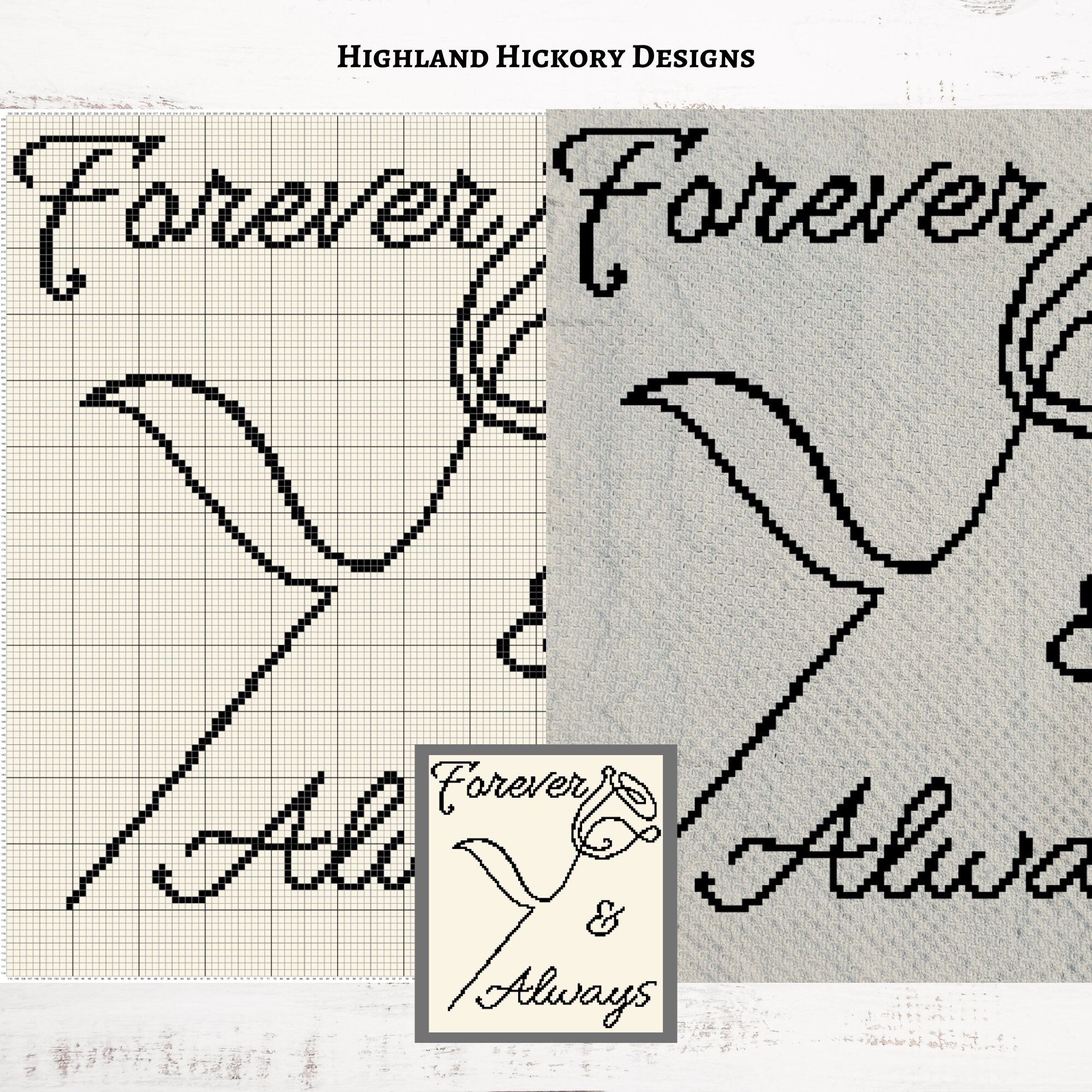Forever & Always Graph Crochet Pattern C2C, Mini C2c, Tss, Sc, Hdc, Dc ...