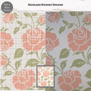 Rose Print Graph Crochet Pattern C2C, Mini C2c, Tss, Sc, Hdc, Dc ...