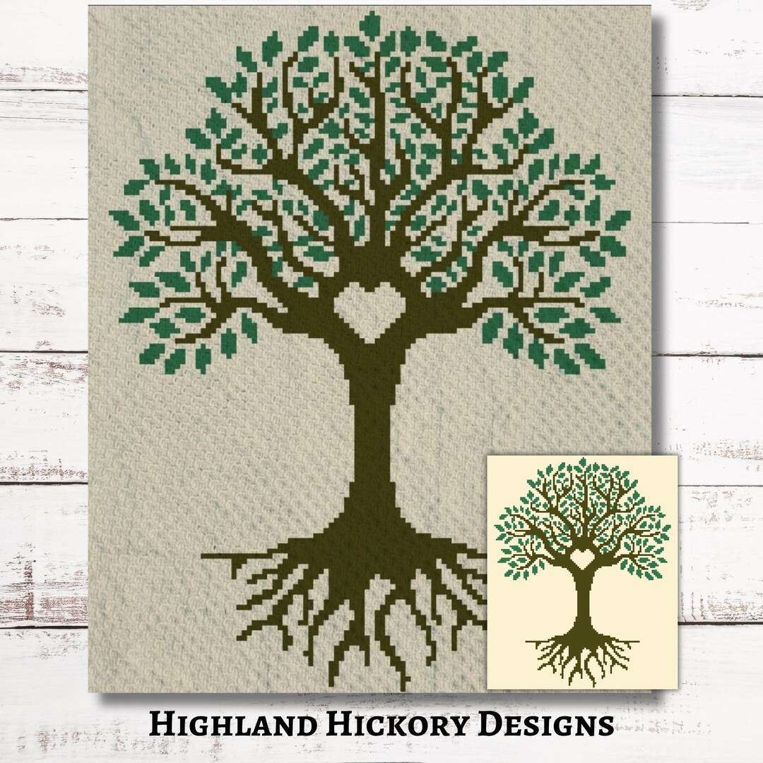 Love Tree Graph Crochet Pattern C2C Graphgan + Written Instructions ...