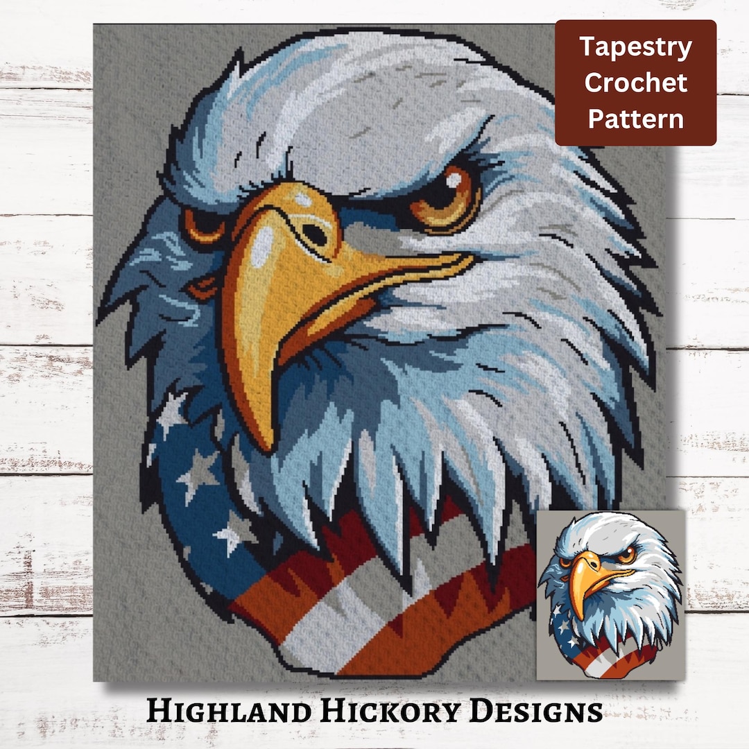 American Eagle 2 Graph Crochet Pattern Single Crochet (sc) Graphgan ...