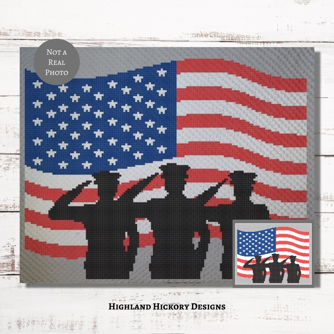 American Soldiers Graph Crochet Pattern C2C, Mini C2c, Tss, Sc, Hdc, Dc ...