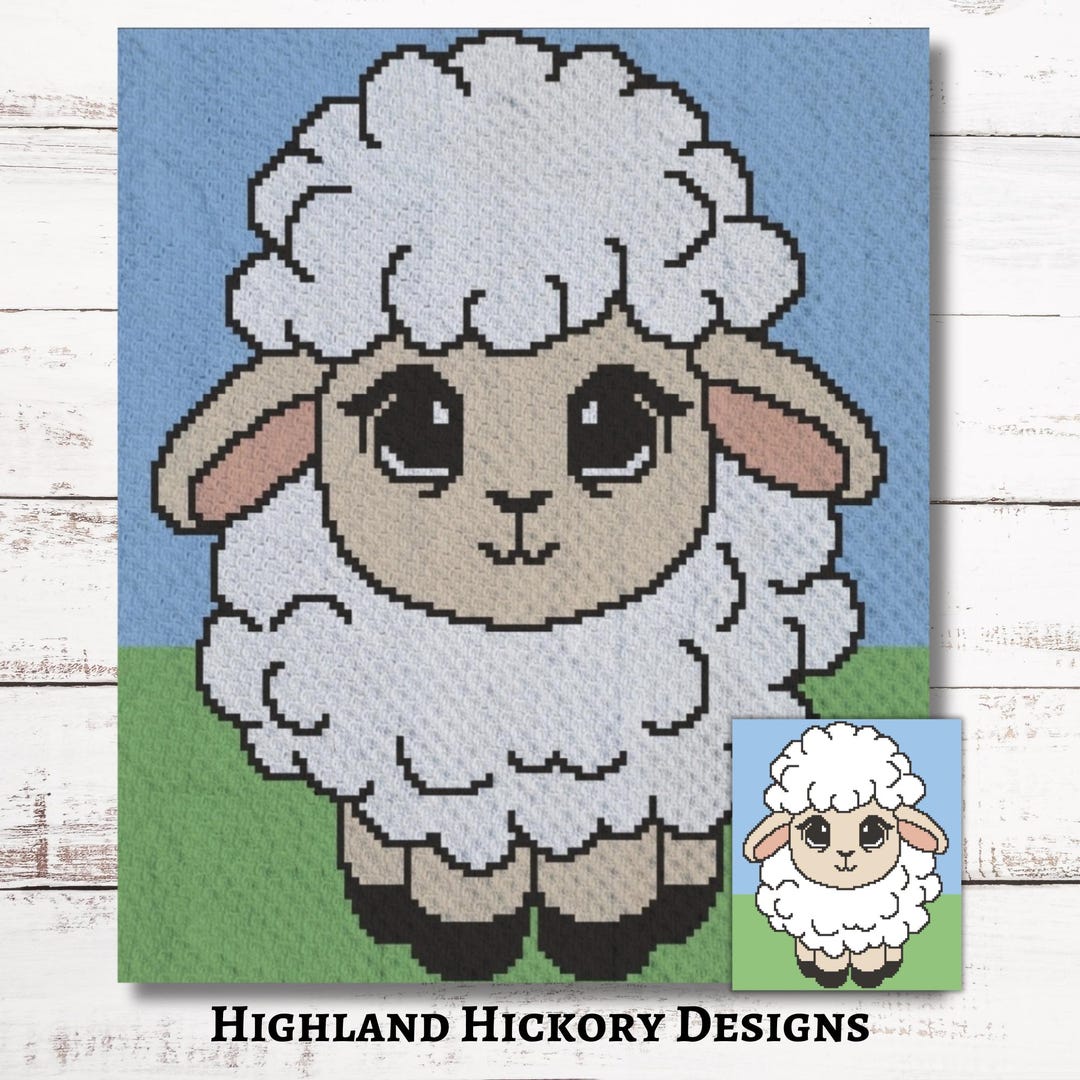 Sheep Graph Crochet Pattern C2C Graphgan + Written Instructions Corner ...