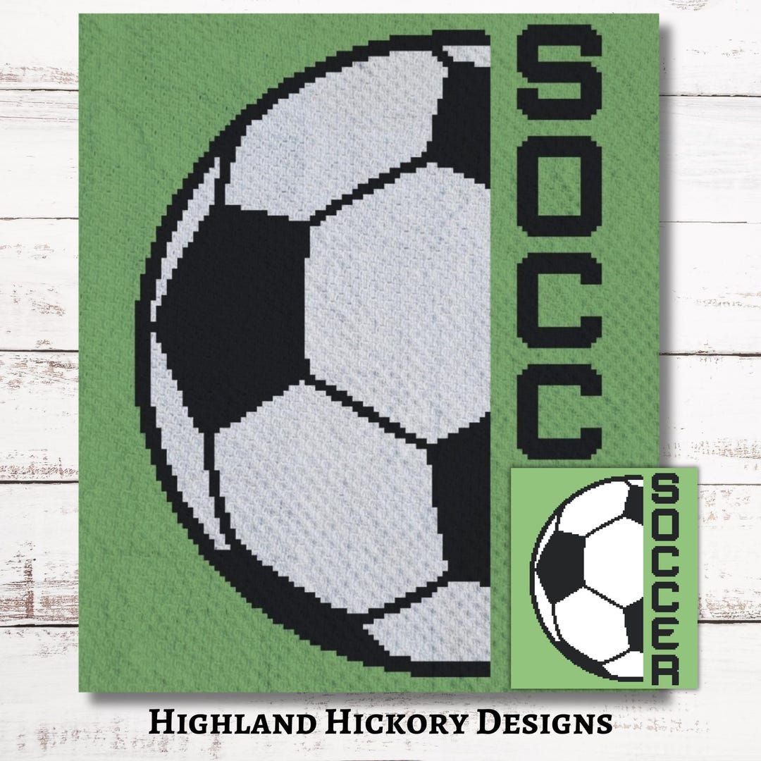 Soccer Graph Crochet Pattern C2C Graphgan + Written Instructions Corner ...