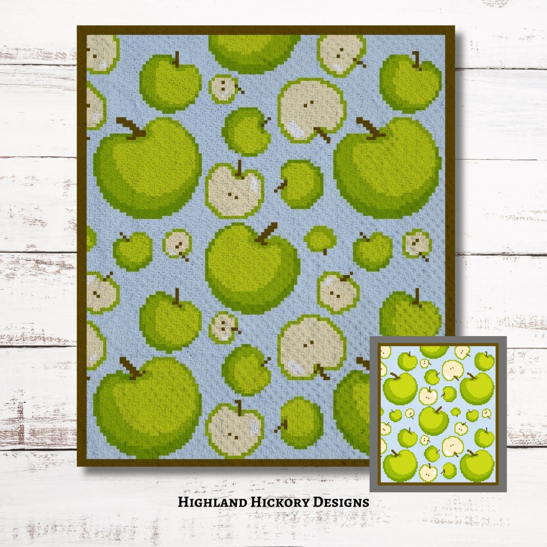 Apples Graph Crochet Pattern C2C, Mini C2c, Tss, Sc, Hdc, Dc Graphgan ...