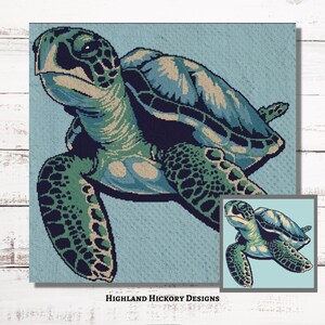Sea Turtle Graph Crochet Pattern Single Crochet (sc) Graphgan + Written ...