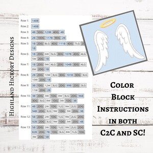 Angel Wings Crochet Pattern C2C, Mini C2c, Tss, Sc, Hdc, Dc Graphgan ...