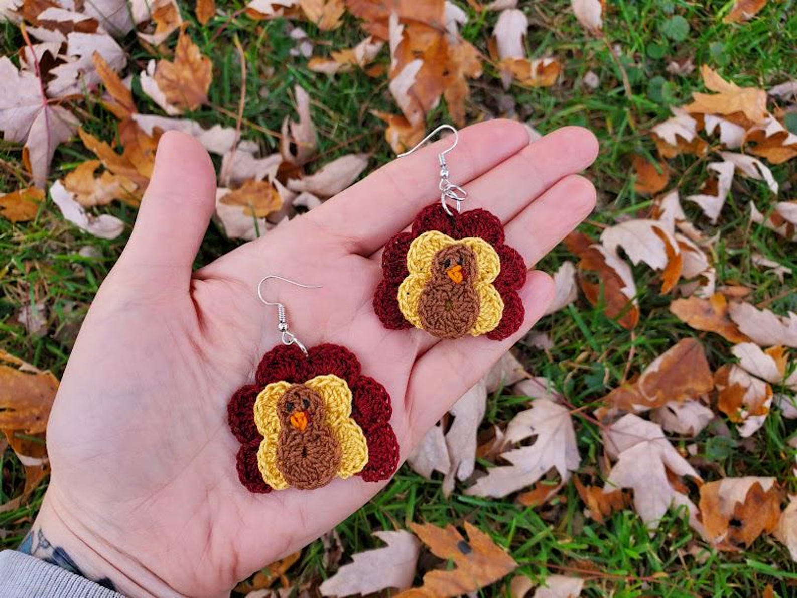 Turkey Earrings PATTERN ONLY Thanksgiving Holiday Jewelry Crochet ...
