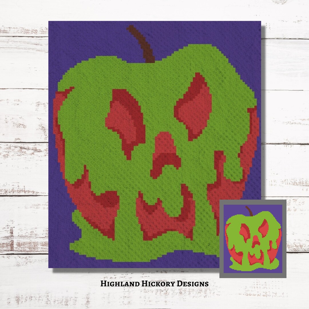 Poison Apple Graph Crochet Pattern C2C, Mini C2c, Tss, Sc, Hdc, Dc ...