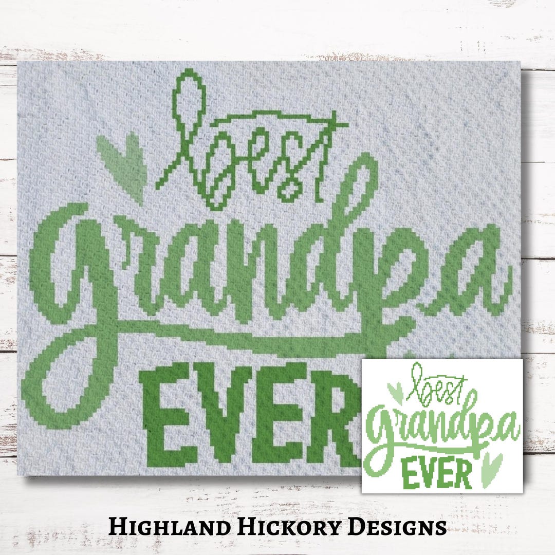 Best Grandpa Graph Crochet Pattern C2C Graphgan + Written Instructions ...