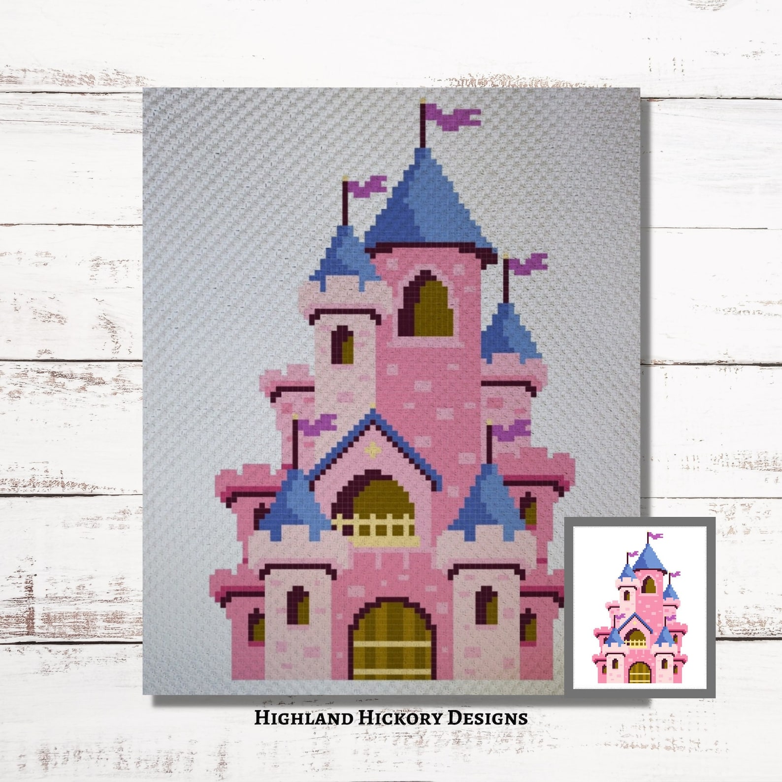 Princess Castle Graph Crochet Pattern C2C, Mini C2c, Tss, Sc, Hdc, Dc ...
