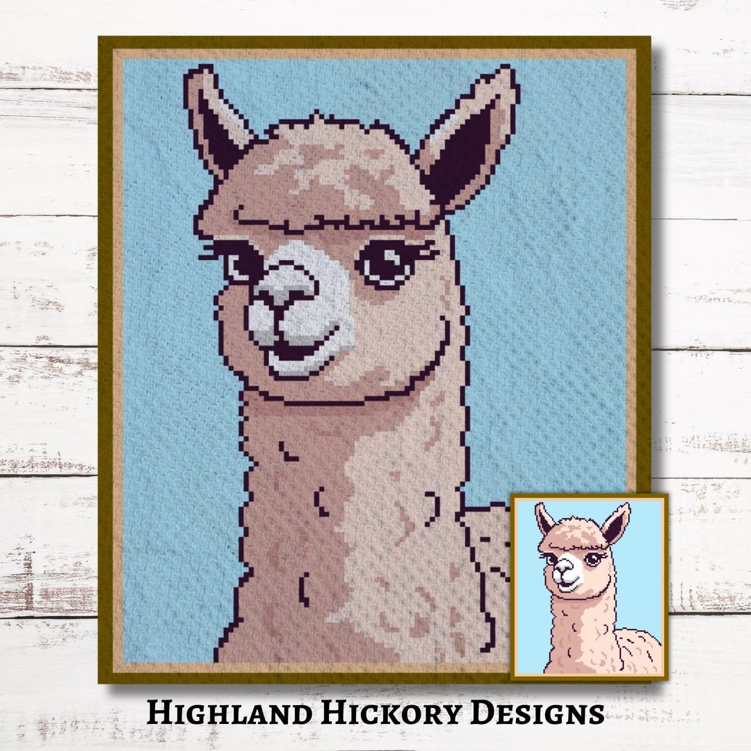 Alpaca Graph Crochet Pattern C2C Graphgan + Written Instructions Corner ...