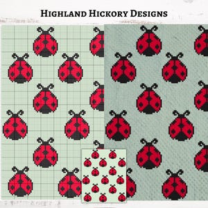 Ladybugs Graph Crochet Pattern C2C Graphgan + Written Instructions ...