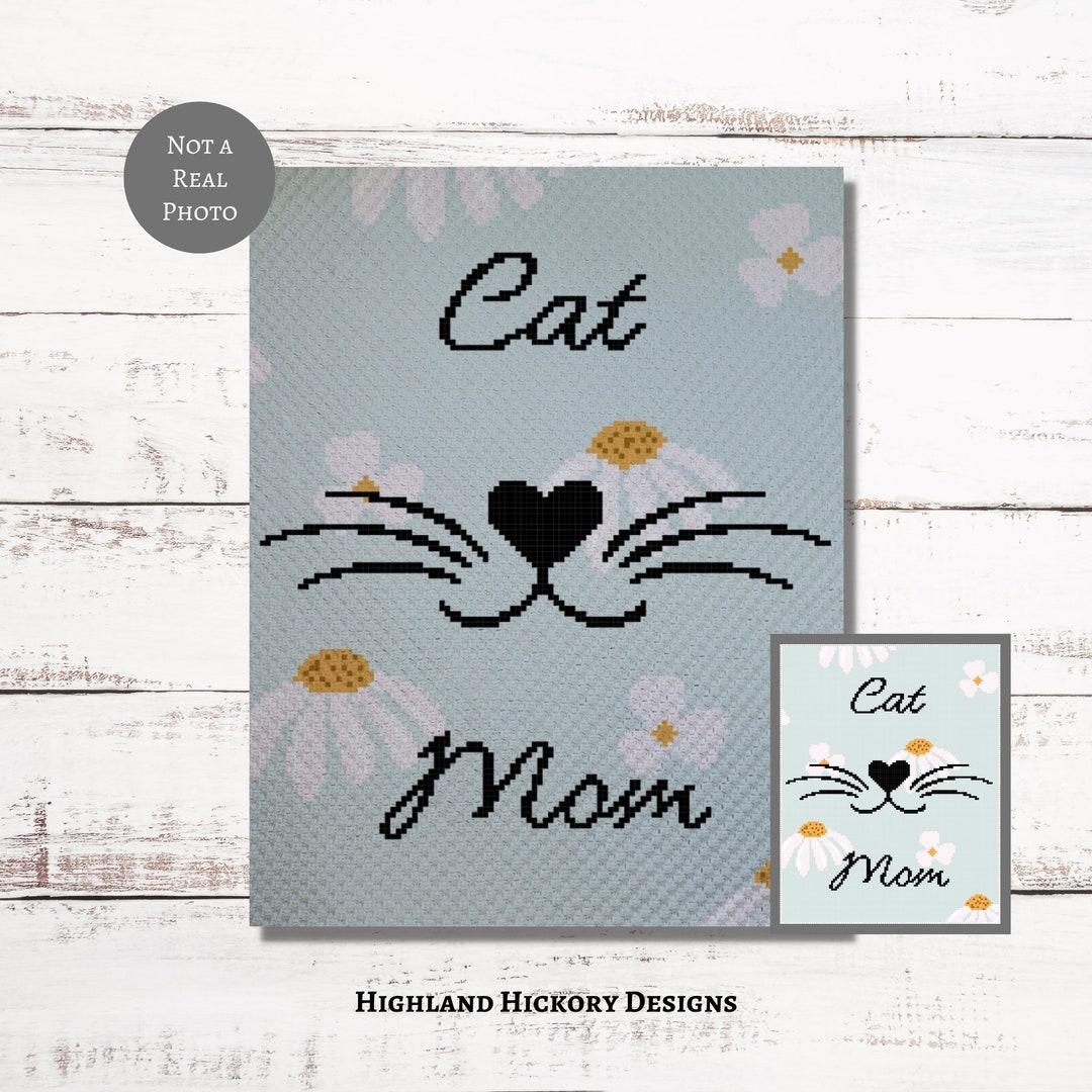 Cat Mom Graph Crochet Pattern C2C Graphgan + Written Instructions ...