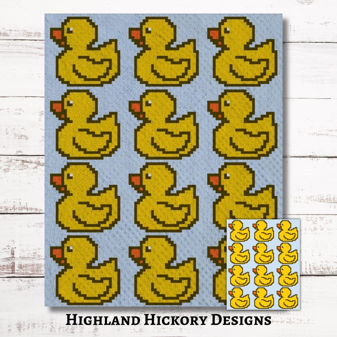 Rubber Ducks Graph Crochet Pattern C2C Graphgan + Written Instructions ...