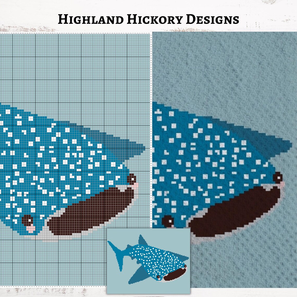 Whale Shark Graph Crochet Pattern C2C Graphgan + Written Instructions ...