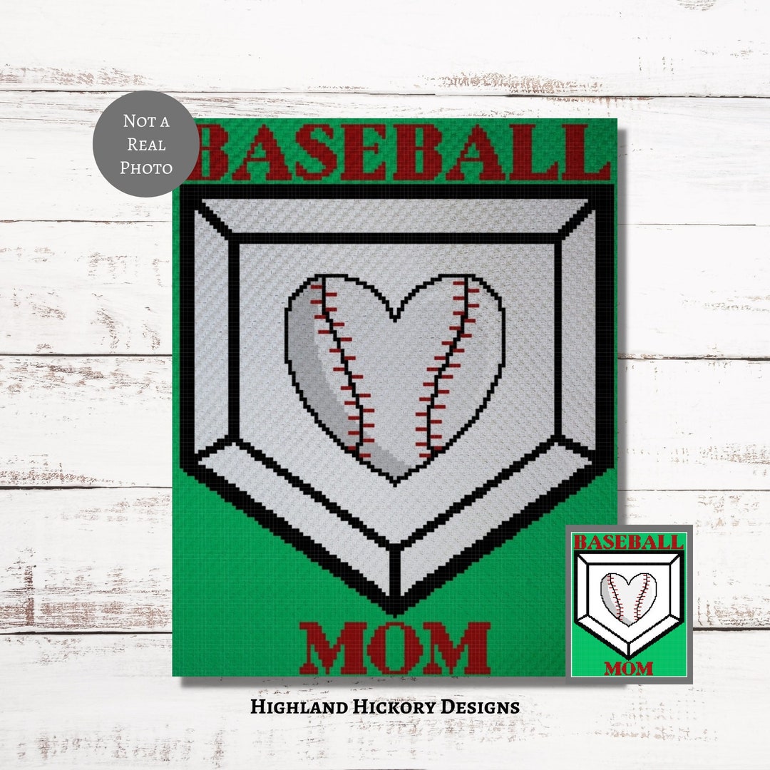 Baseball Mom Graph Crochet Pattern C2C, Mini C2c, Tss, Sc, Hdc, Dc ...