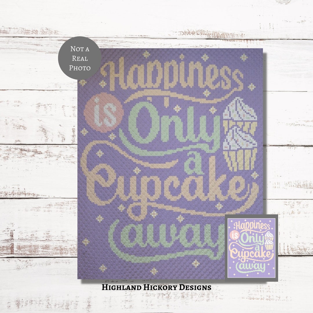 Cupcake Love Graph Crochet Pattern C2C, Mini C2c, Tss, Sc, Hdc, Dc ...