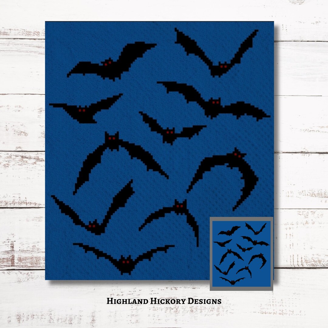 Bats Graph Crochet Pattern C2C, Mini C2c, Tss, Sc, Hdc, Dc Graphgan ...