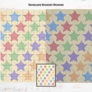 Stars Graph Crochet Pattern C2C, Mini C2c, Tss, Sc, Hdc, Dc Graphgan ...