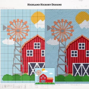 Barn Graph Crochet Pattern C2C, Mini C2c, Tss, Sc, Hdc, Dc Graphgan ...