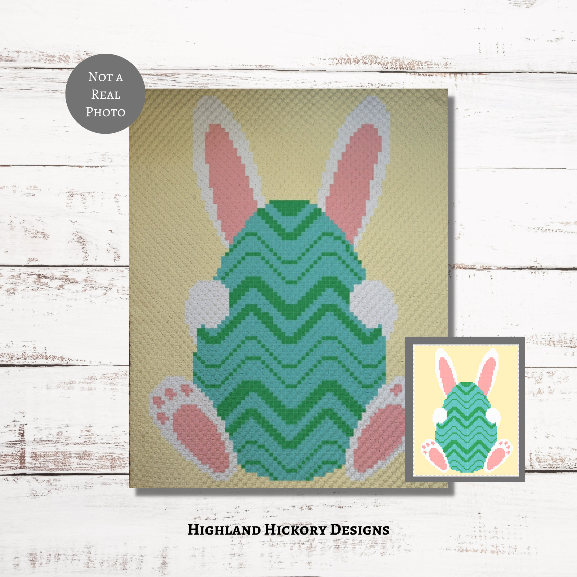 Easter Bunny Egg Graph Crochet Pattern C2C, Mini C2c, Tss, Sc, Hdc, Dc ...