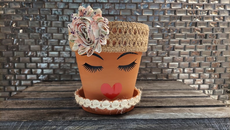 Planter, Face Pot With Drainage, Gift for Succulent and Plant Lover ...