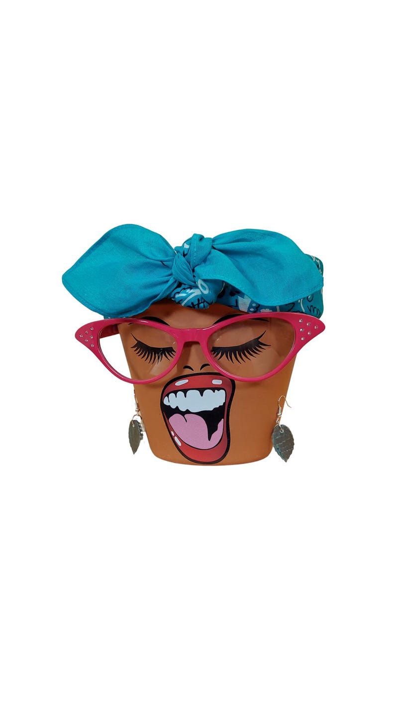 Handmade Planter Face Pot With Glasses and Drainage by Sassy Soul ...