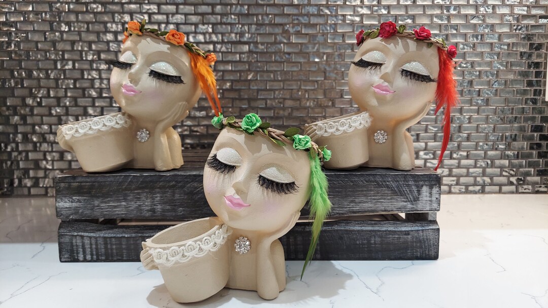 NEW! Sassy Soul Sister, Head Face Planter, Planter With Drainage ...