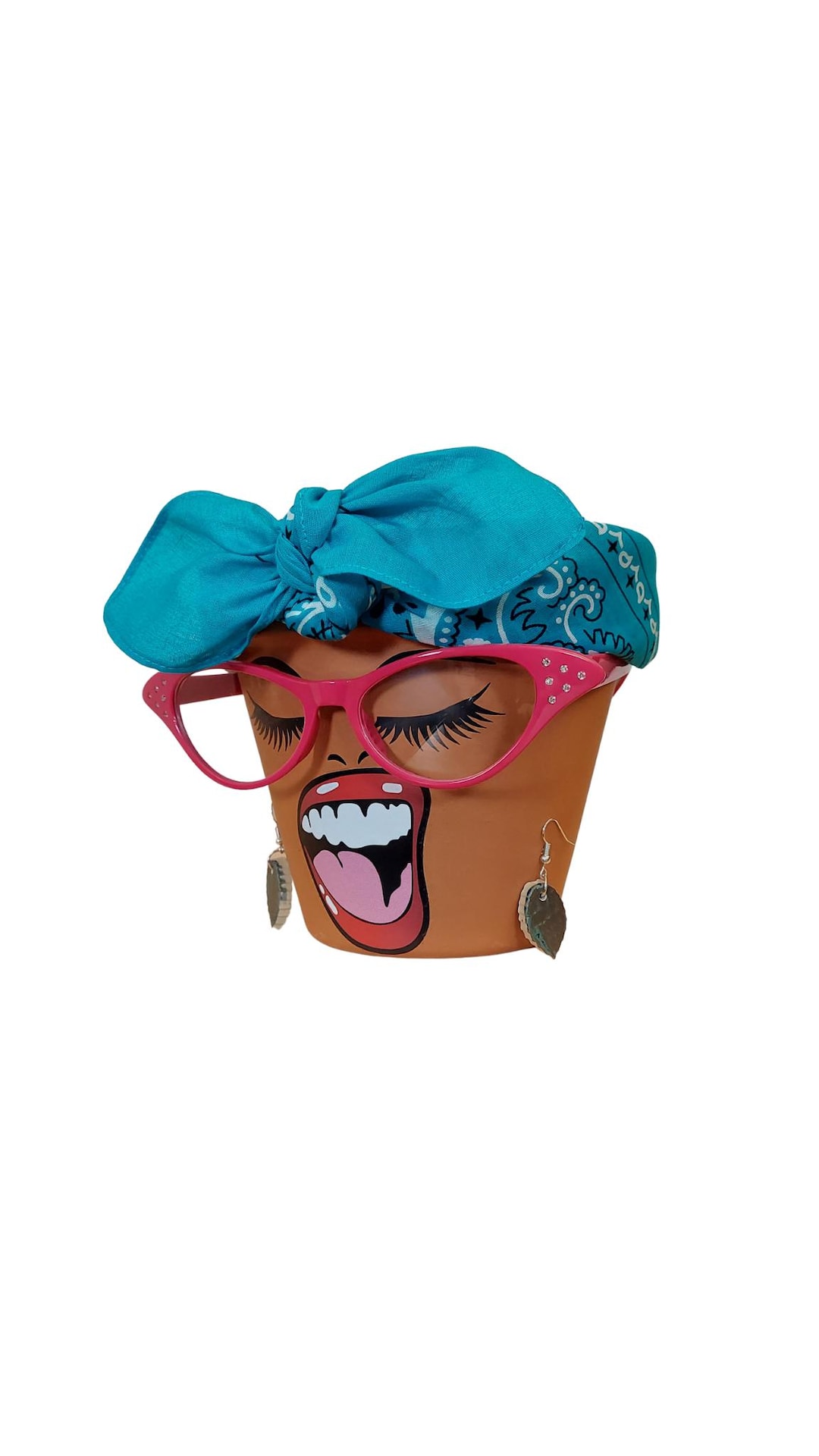 Handmade Planter Face Pot With Glasses and Drainage by Sassy Soul ...