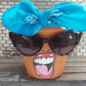 Sassy Soul Sister, Head Face Planter With Glasses, Planter With ...