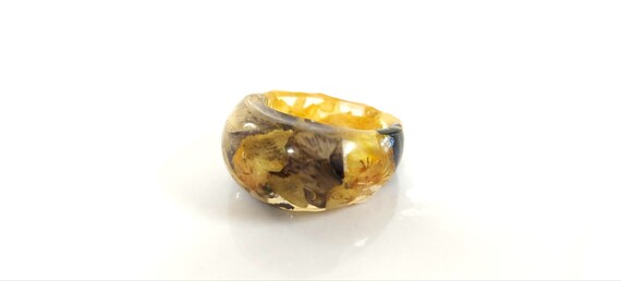 Real Flower Ring Flower Ring Violets Ring Resin Flower | Etsy