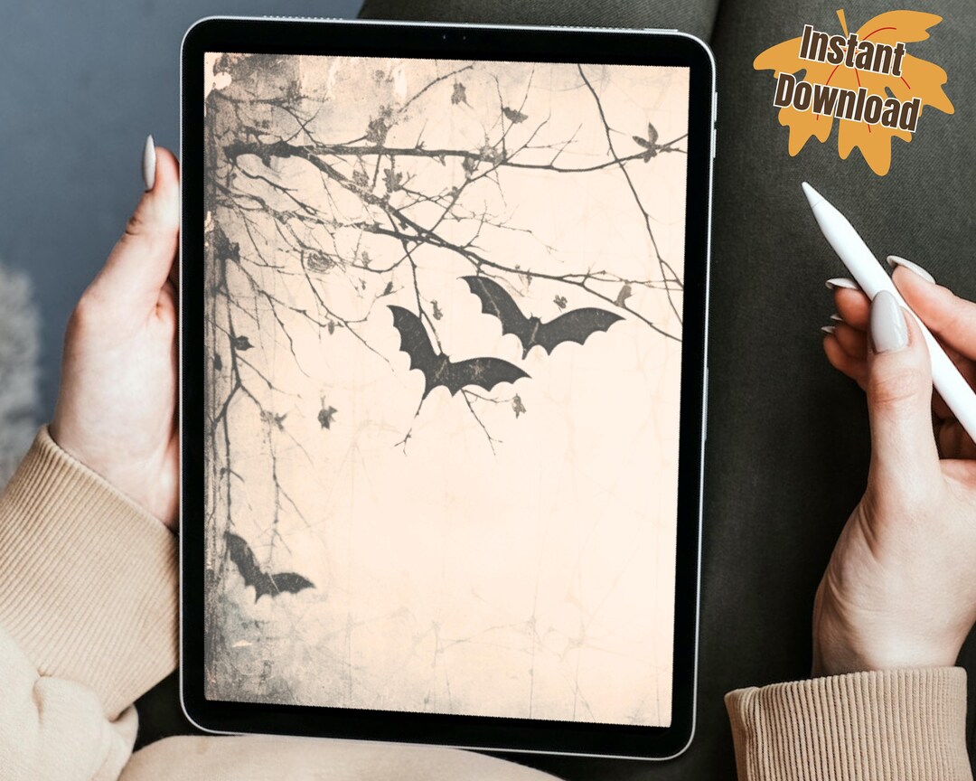Bat Stationery Printable Us Letter Vintage Planner Insert - Etsy