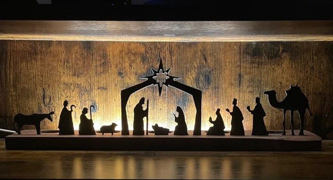 Nativity Scene Tea Light Holder 18 Long Metal Nativity - Etsy