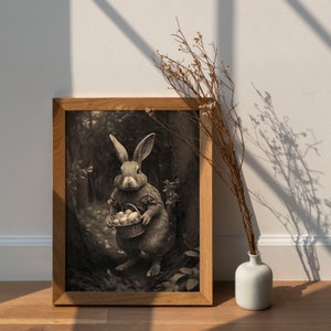 Mythical Easter Bunny Photo in Forest Vintage CDV Style Easter Print ...