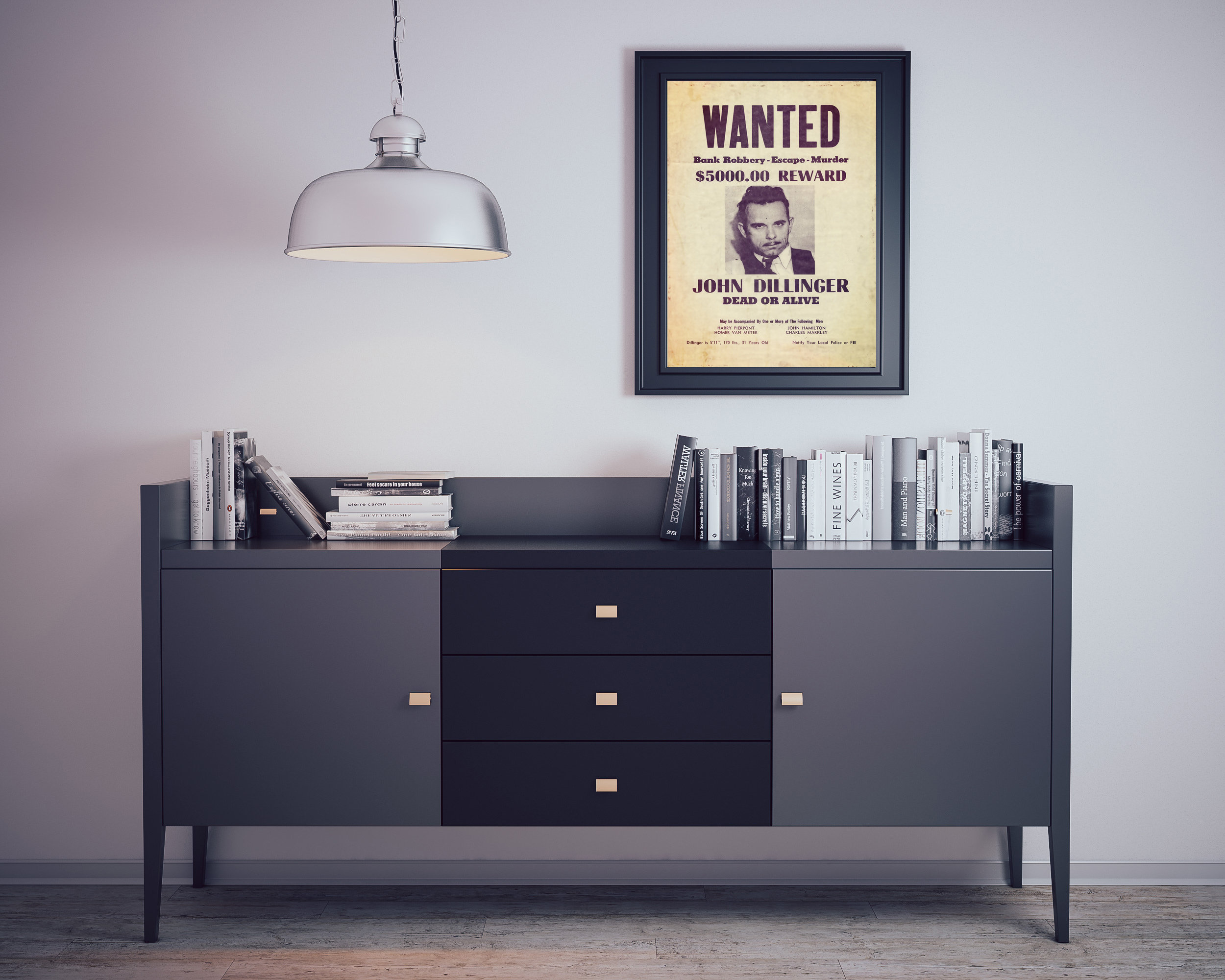 Wanted Poster John Dillinger Public Enemy No. 1 Gangster Photo Urban ...
