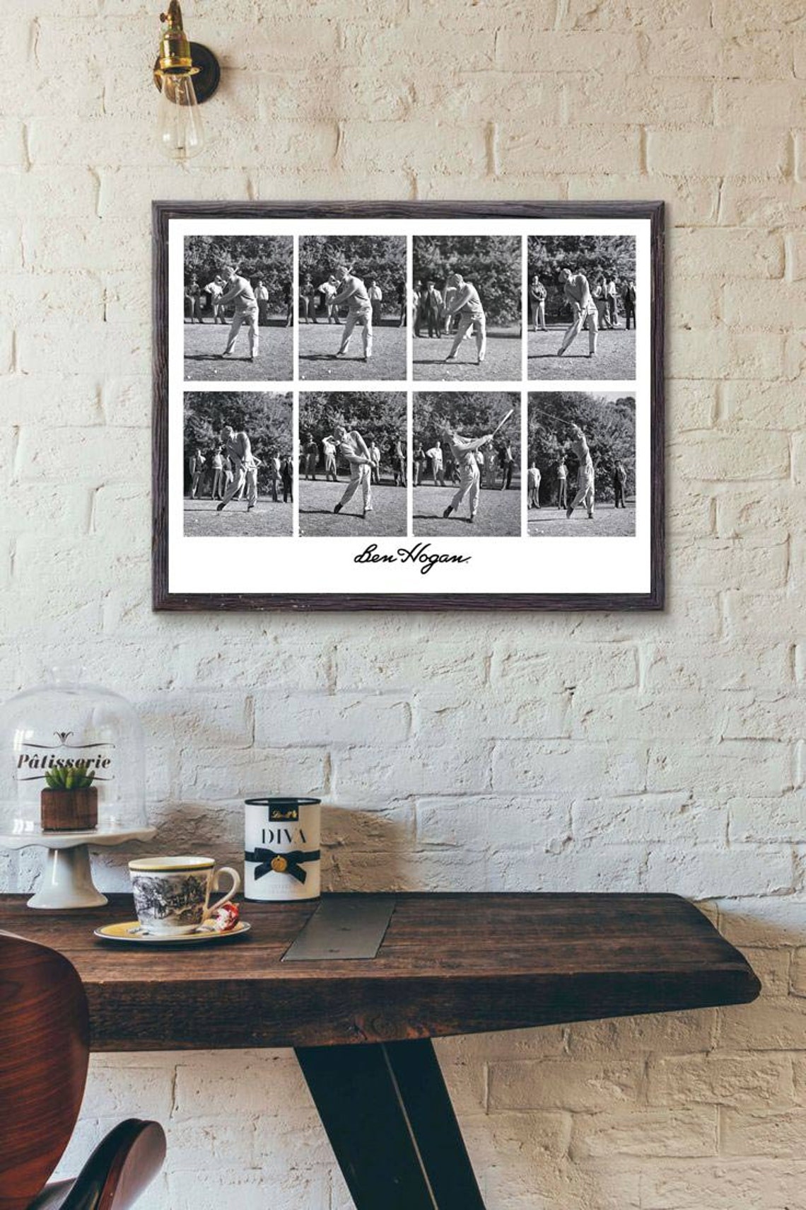 Golfer Gift Ben Hogan Golf Poster Masters Champion Rare Swing Sequence ...