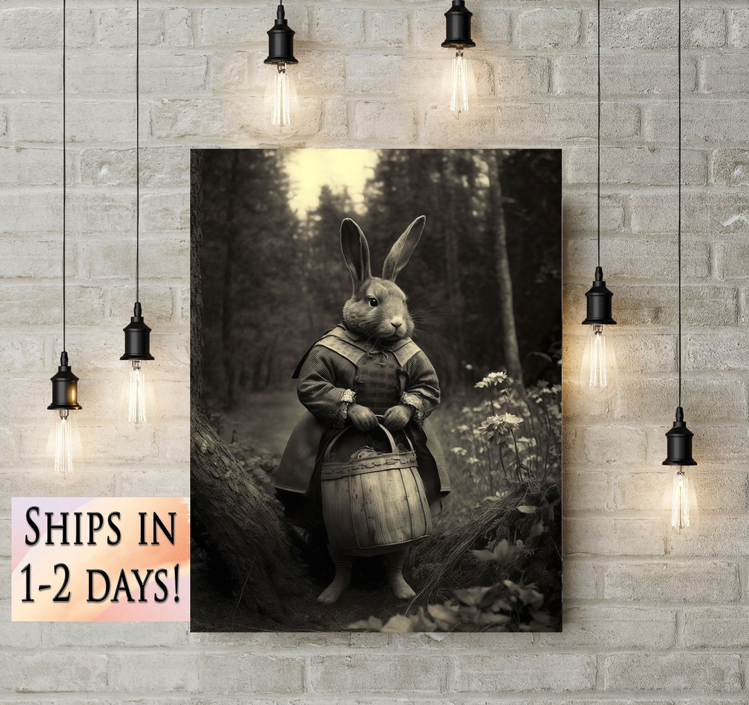 Rare Sepia-toned Photo of Mythical Easter Bunny in Forest Vintage CDV ...