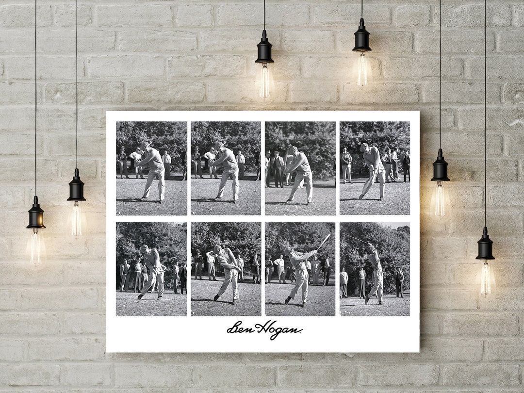 Golfer Gift Ben Hogan Golf Poster Masters Champion Rare Swing Sequence ...