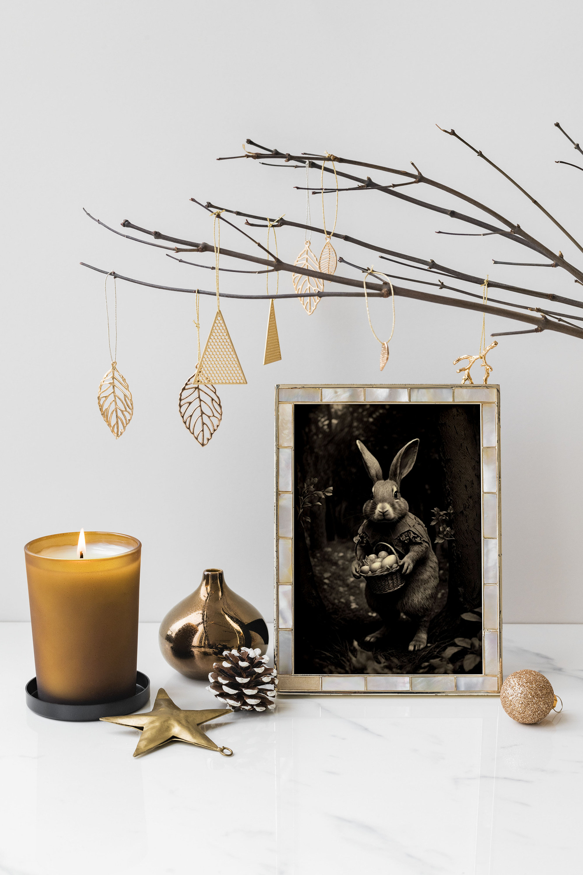 Mythical Easter Bunny Photo in Forest Vintage CDV Style Easter Print ...