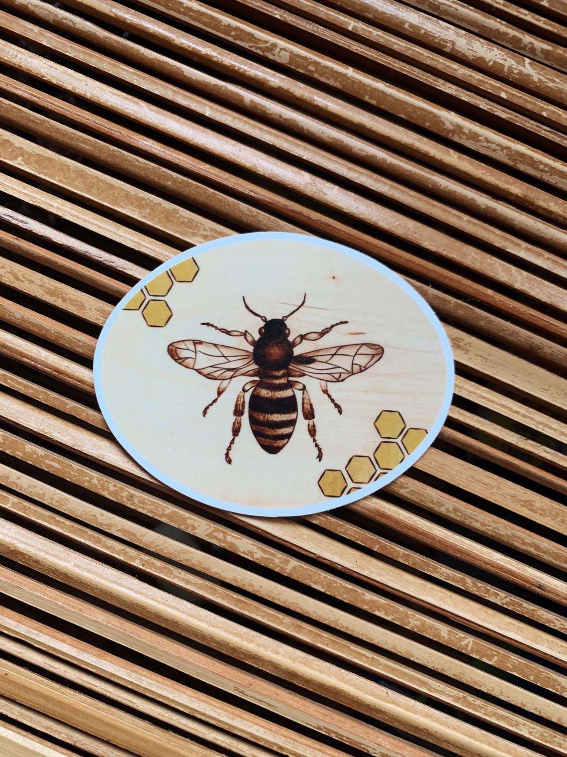 Bee & Honeycomb Sticker - Etsy