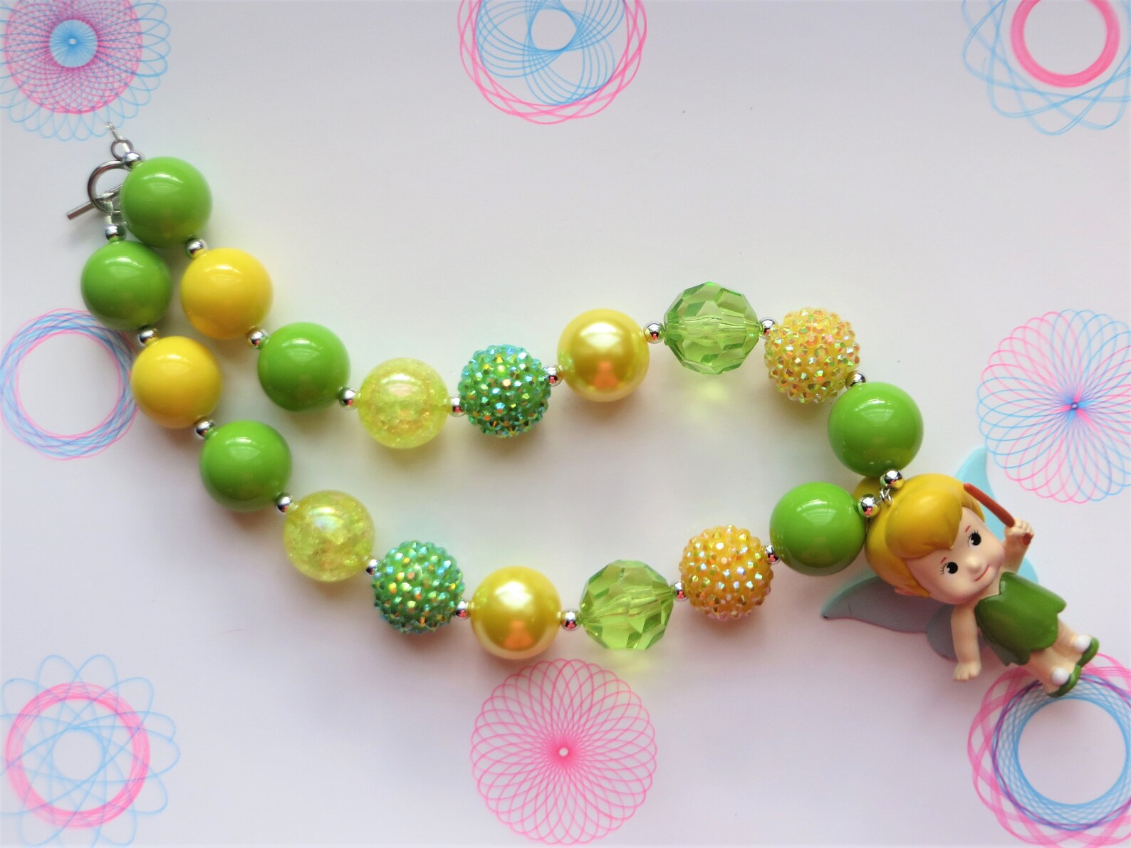 Tinkerbell Chunky Bubblegum Necklace Little Girl Chunky - Etsy