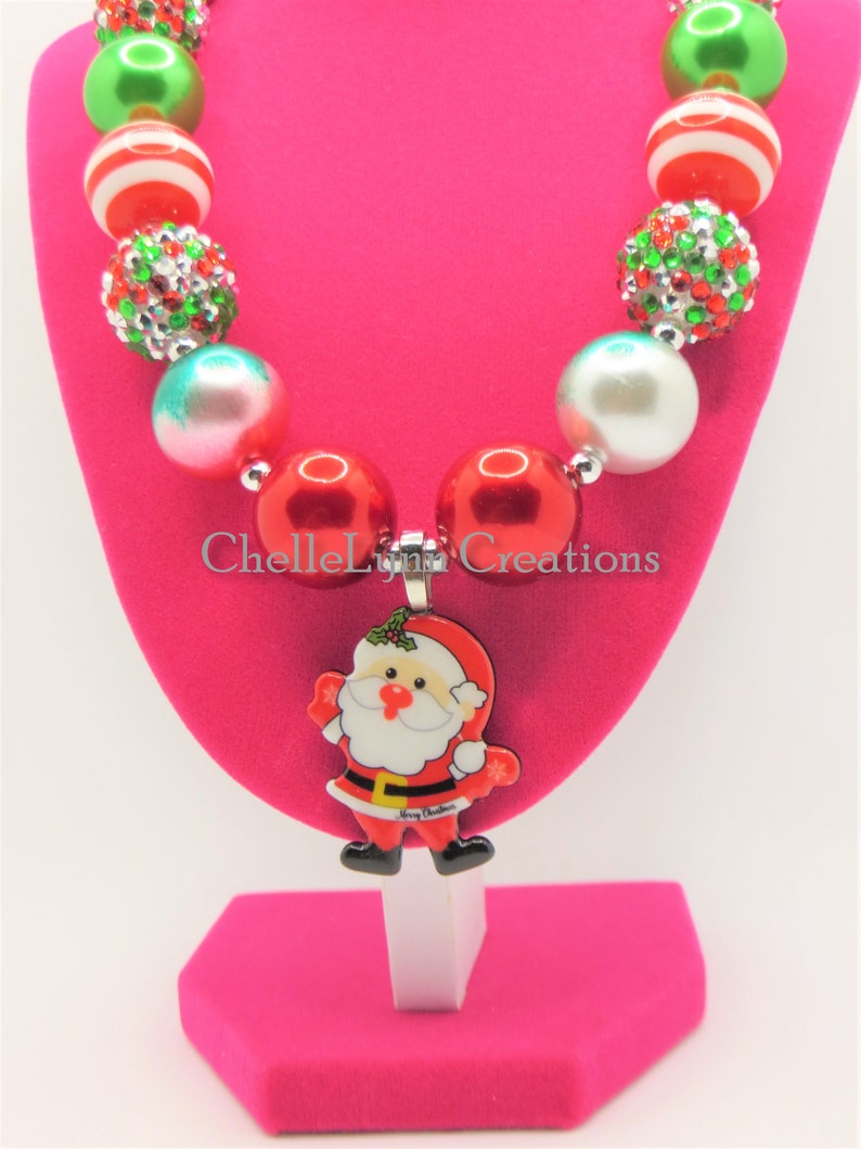 Santa Clause Bubblegum Necklace, Toddler Jewelry, Girls Jewelry, Chunky ...