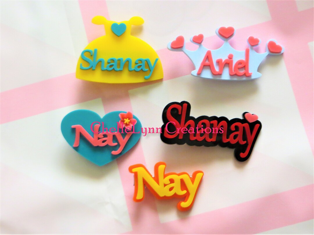 Personalized Acrylic Name Hair Clips, Girls Hair Accessories, Girls ...