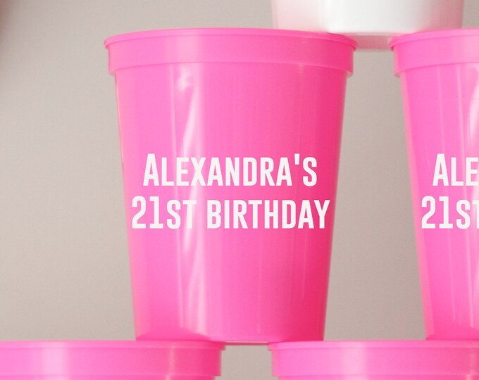 21st Birthday Party Cups Birthday Party Favors 21st Birthday Party ...