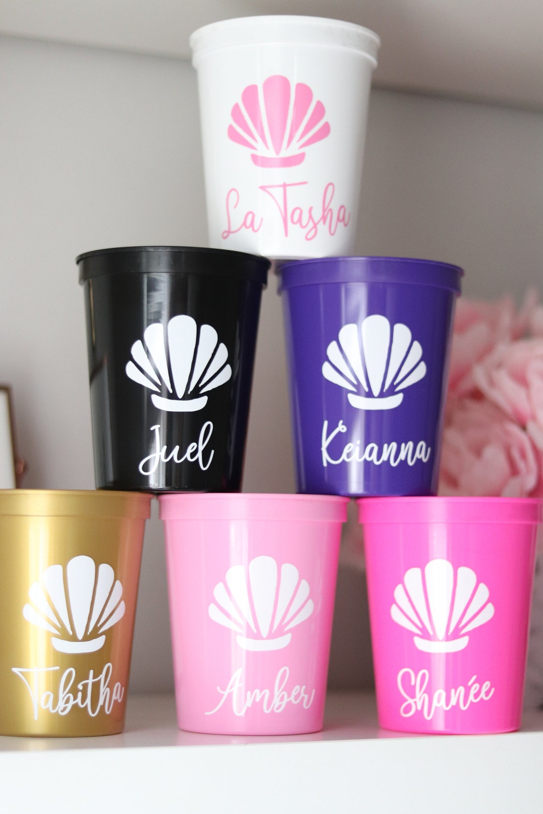 Seashell Beach Bachelorette Party Cups | Tropical Party Cups ...