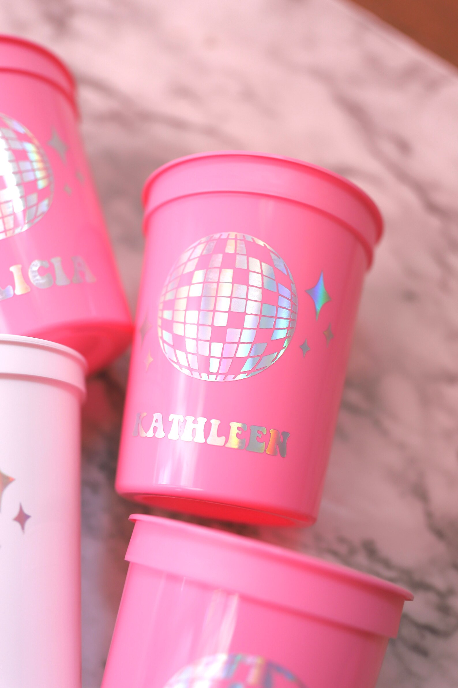 Disco Bachelorette Cups With Names | Disco Bachelorette Favors | Disco ...