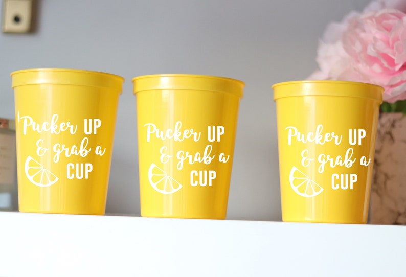 Pucker up and Grab a Cup Bachelorette Party Cups | Lemons Cups | Lemon ...