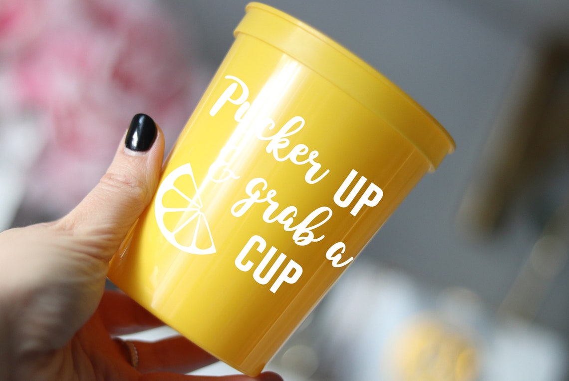 Pucker up and Grab a Cup Bachelorette Party Cups | Lemons Cups | Lemon ...